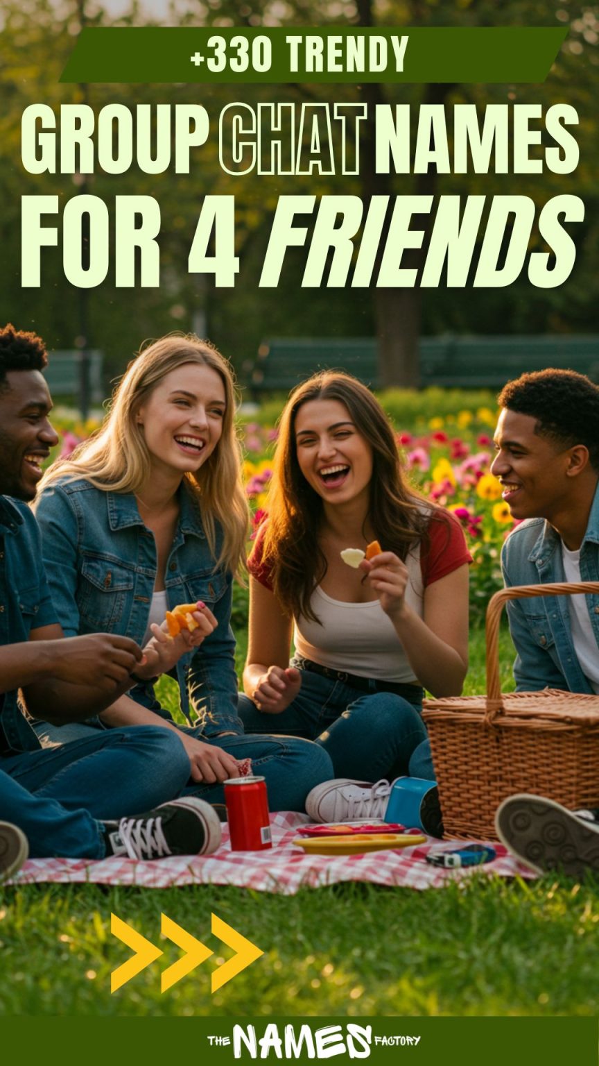 330+ Funny Group Chat Names For 4 for Quad Squad Laughs