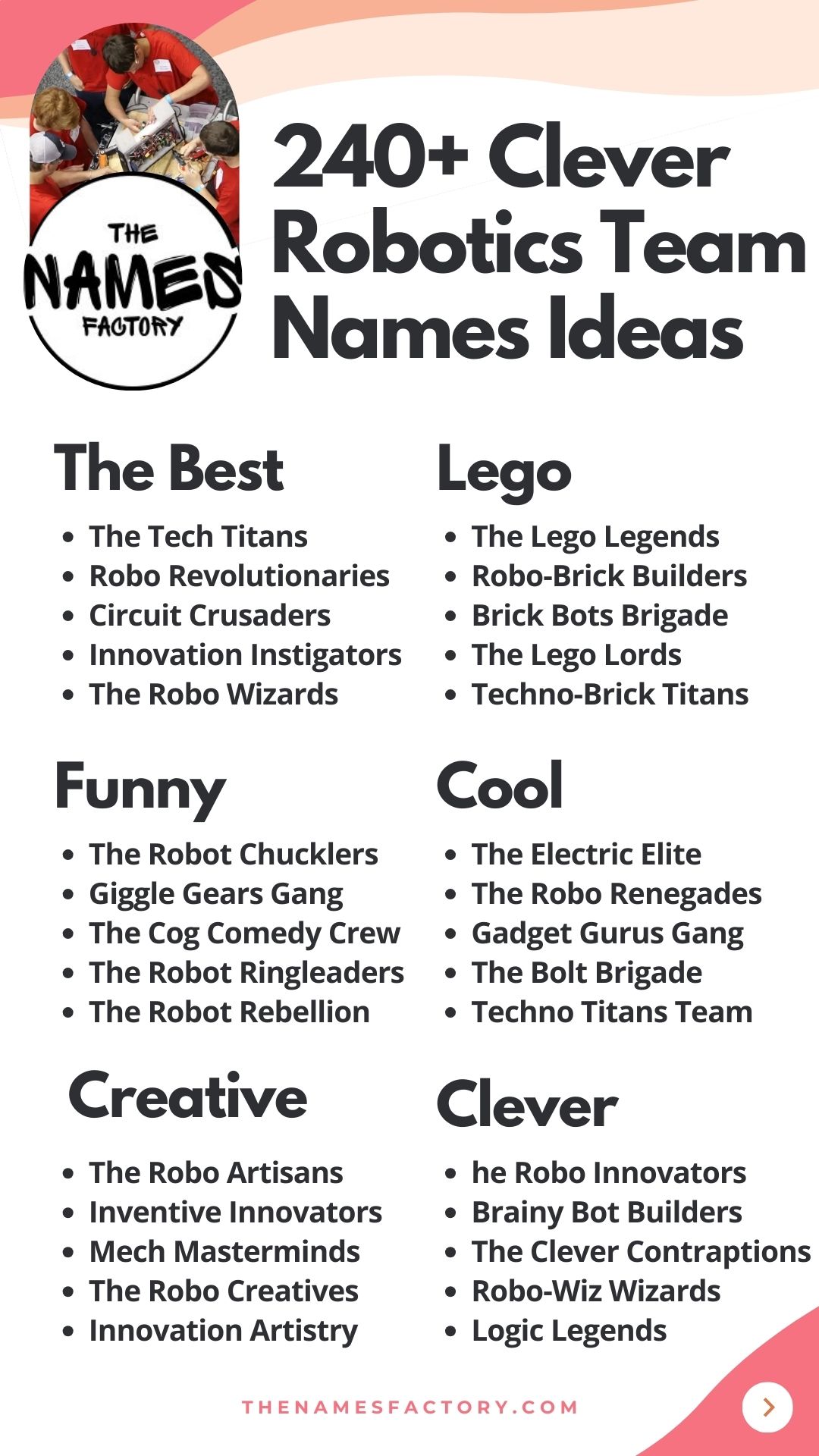 240 Robotics Team Names For Your Group