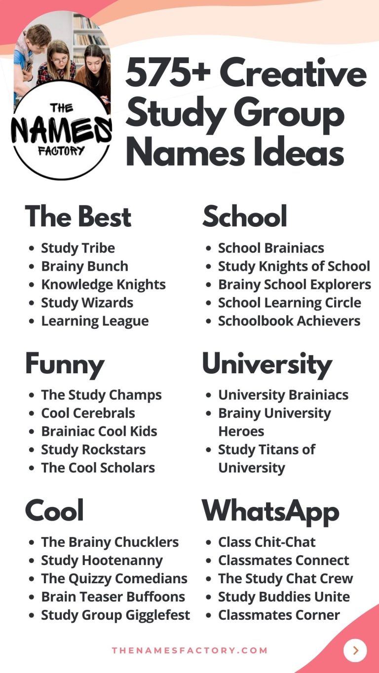 575+ Study Group Names [Funny, Catchy & Unique]